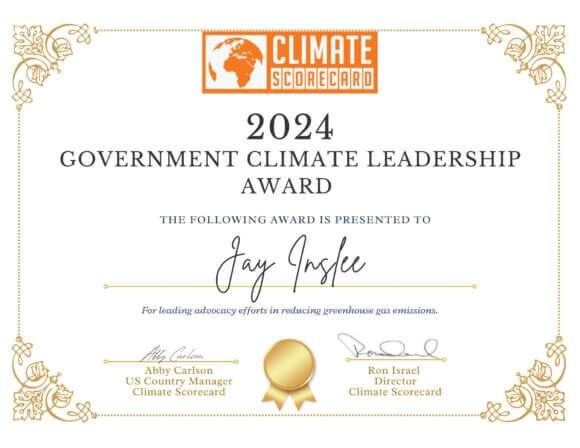 US 2024 Climate Scorecard Award: Jay Inslee - Climate Scorecard